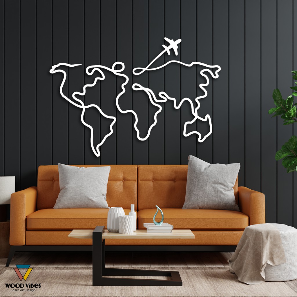 Painel Mapa Mundi Decorativo Para Parede Mdf | Shopee Brasil