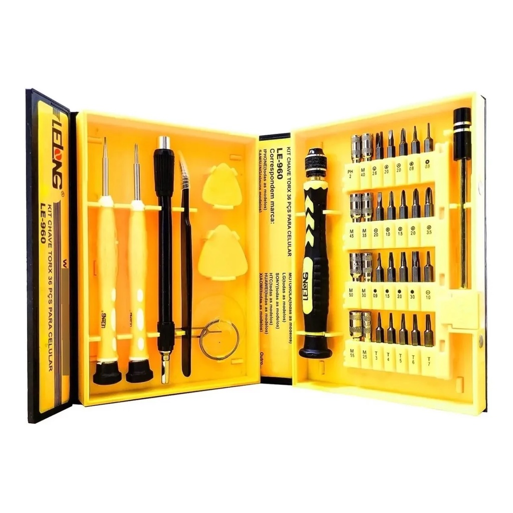 Kit chaves de precisão 38 Peças para manutenção celular PC Consoles ...