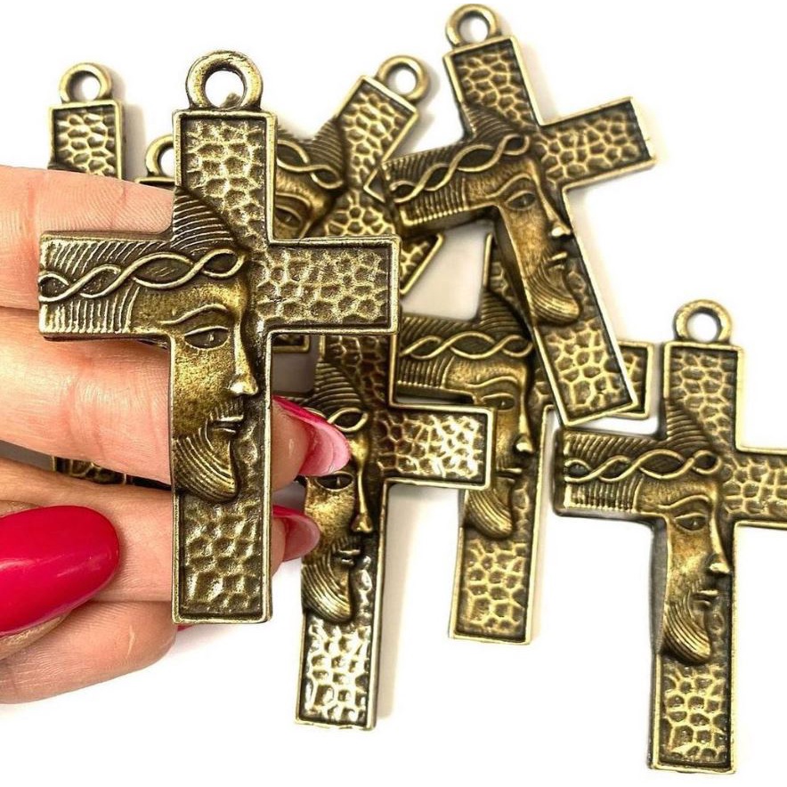 Cruz Face de Cristo Grande Nº 227 (5 unidades) 6,5 x 4 cm | Shopee Brasil