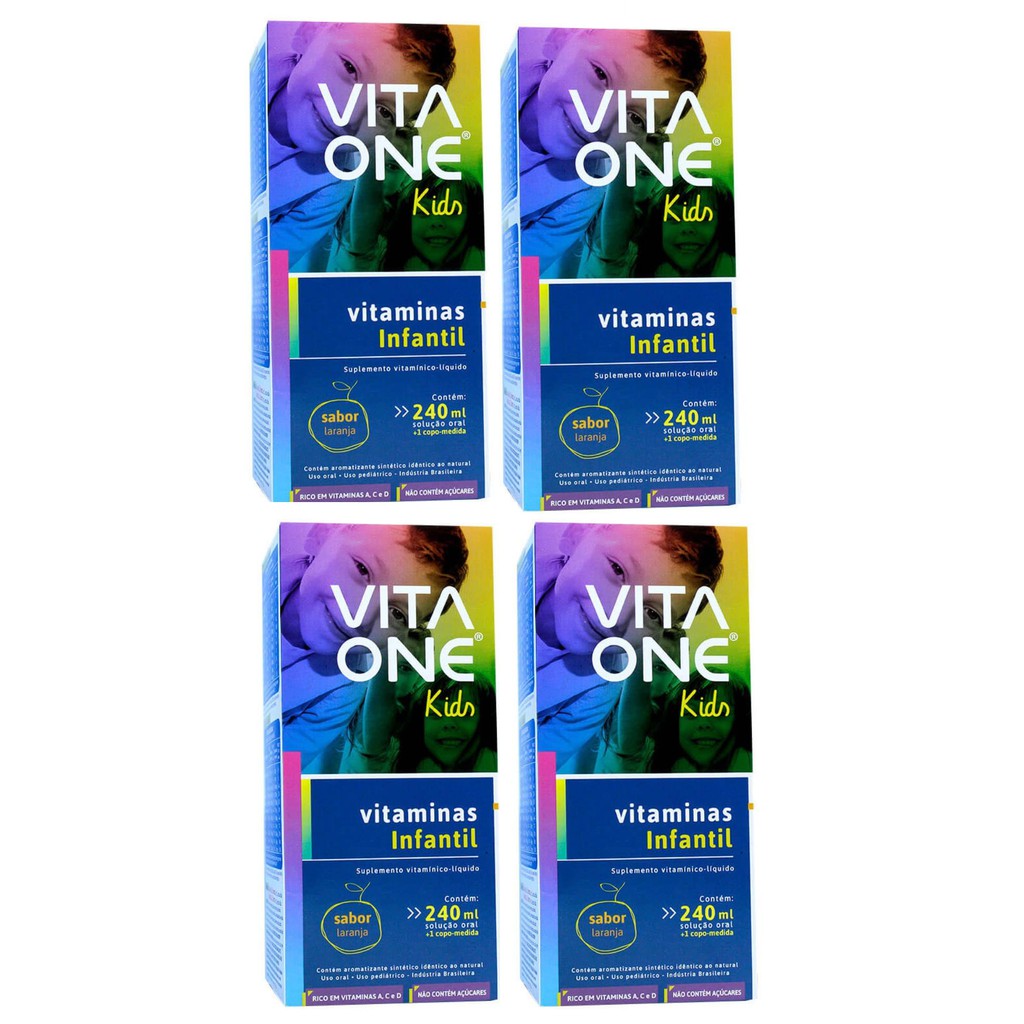 Kit com 4 Vitaone Kids Polivitaminico infantil Cimed 240ml @ | Shopee ...