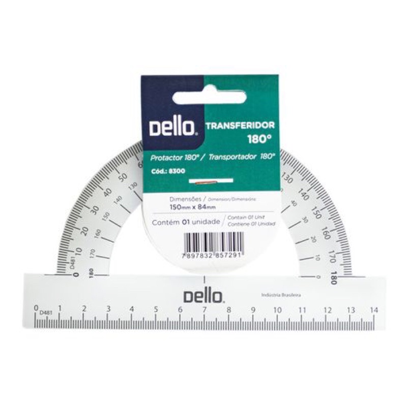 Transferidor 180 Graus Escolar Flexível Dello | Shopee Brasil