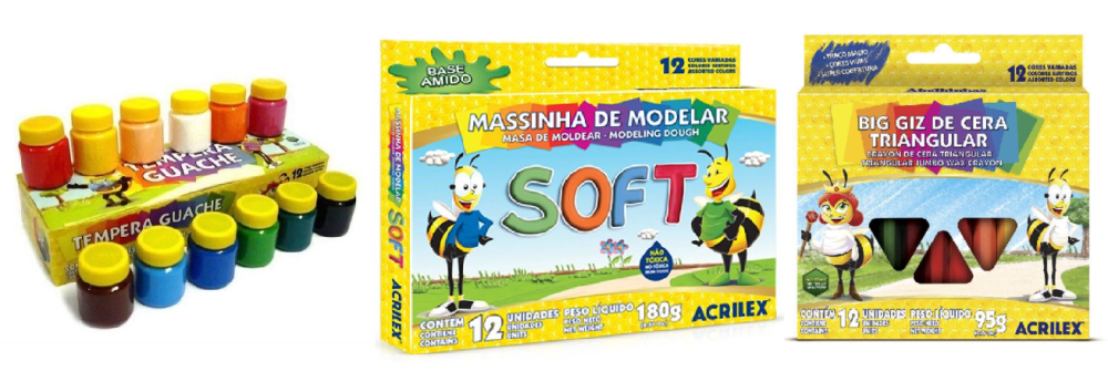 Kit Massinha de Modelar 180g + Guache 12 Cores + Big Giz | Shopee Brasil