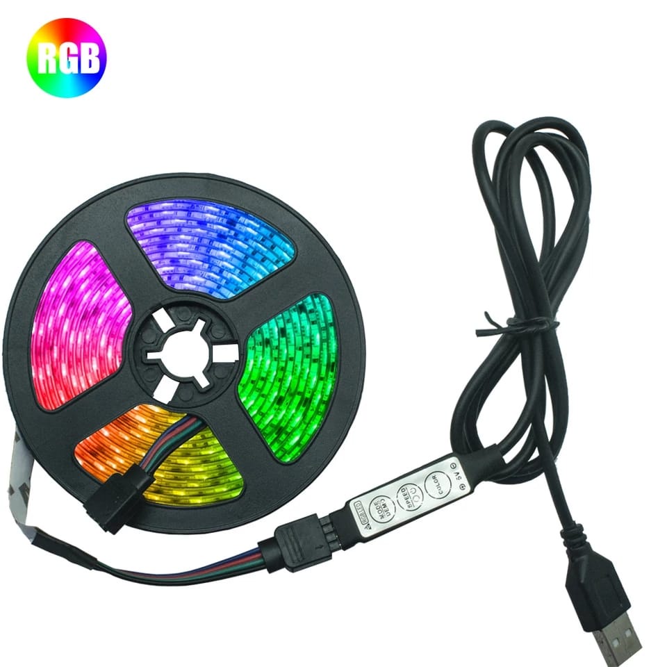 Fita de Led RGB Com Controle e Cabo USB Sem Fonte 5M | Shopee Brasil