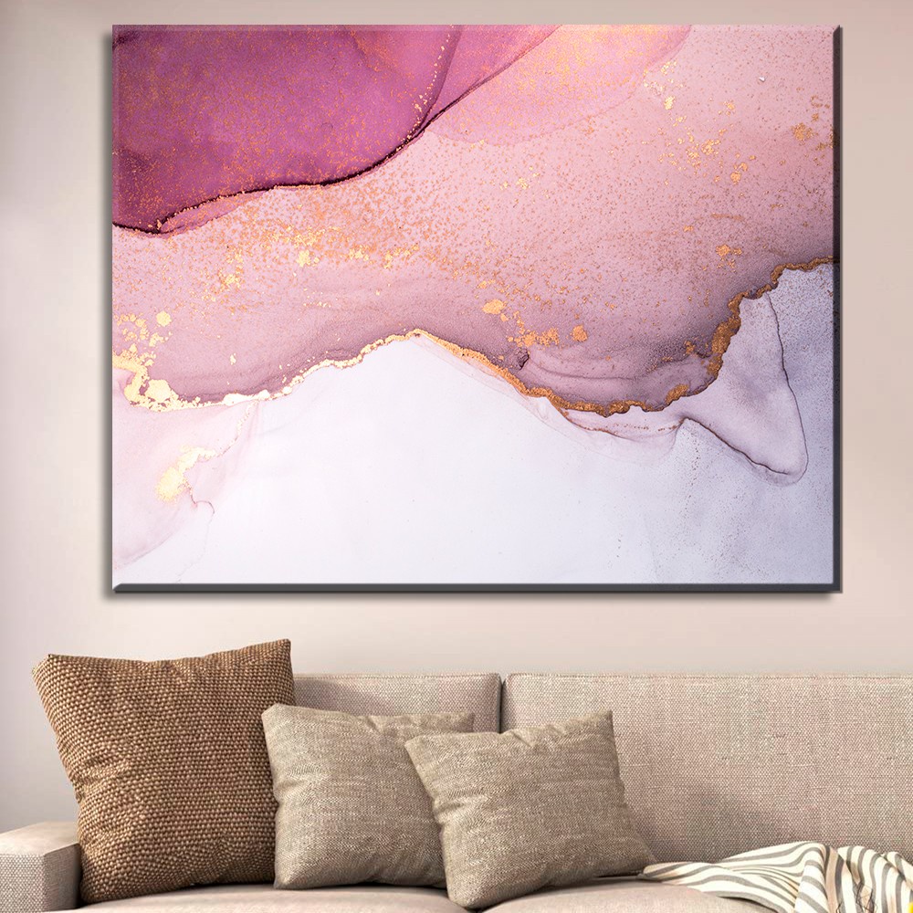 Quadro Grande Decorativo Para Casa Abstrato Tons de Rosa | Shopee Brasil