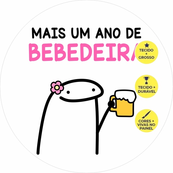 Painel Redondo do Meme Bento Bebedeira em 3D Tecido com elástico do ...