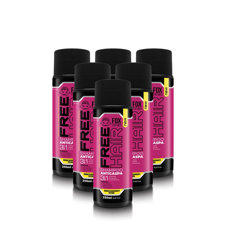 Shampoo Anti-Caspa 250ml - Fox For Men - 6 Unidades | Shopee Brasil