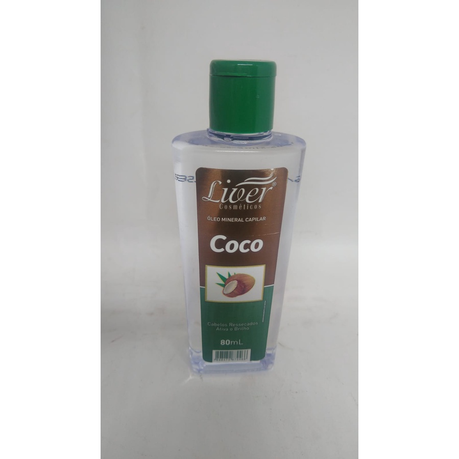 óleo mineral capilar babosa ou coco LIVER COSMETICOS 80ml | Shopee Brasil