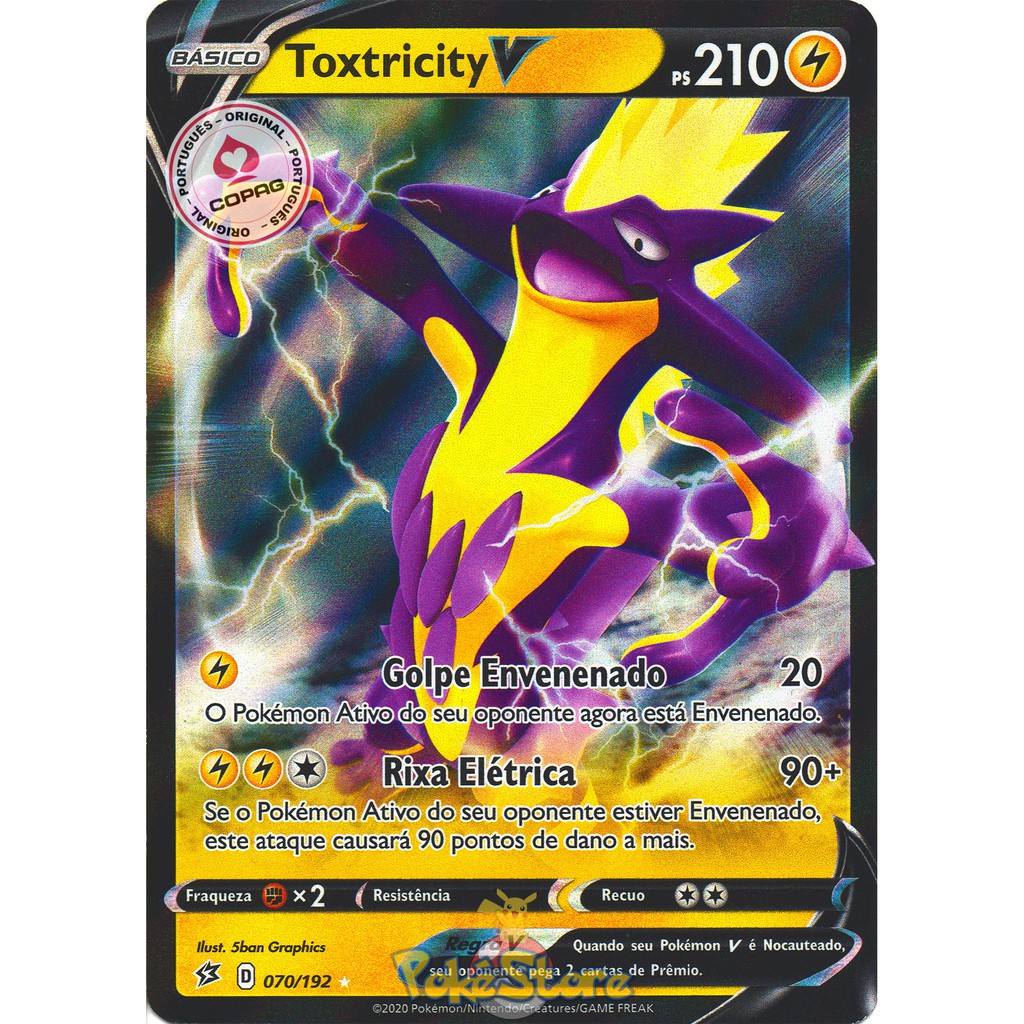 Carta Pokemon Toxtricity V Português Card Original Copag Rixa Rebelde ...