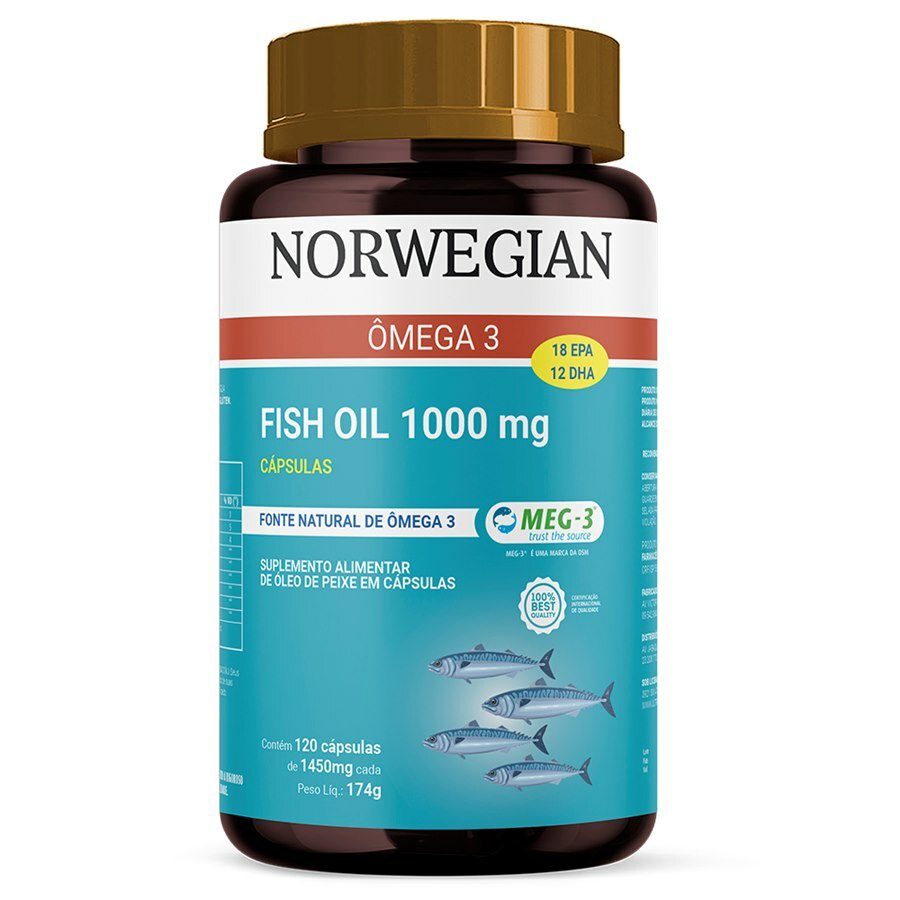 Omega 3 120 Capsulas Fish Oil Norwegian | Shopee Brasil