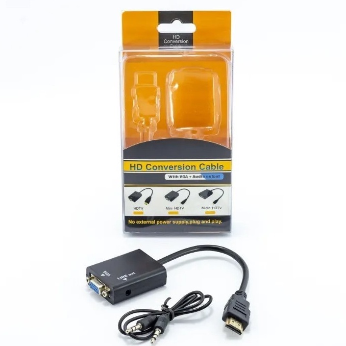 Adaptador Hdmi Para Vga Hd Conversion Cable saída de áudio MingStore ...