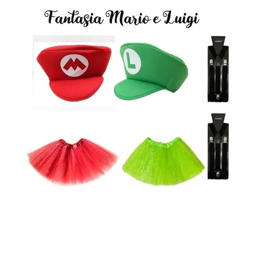 Fantasia Mario Bros Feminina linda Barata Carnaval Bloqinho Saia ...