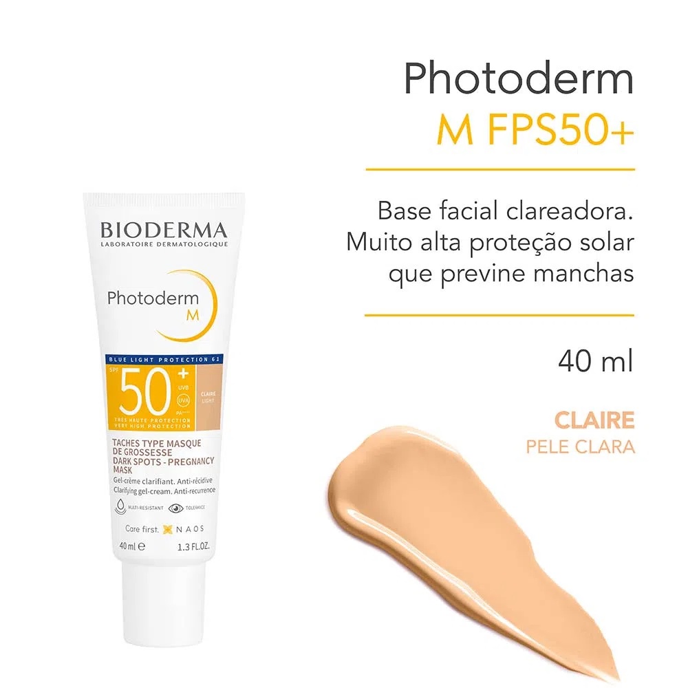Protetor Solar Facial Bioderma Photoderm M Pele Clara Fps 50 (40ml ...