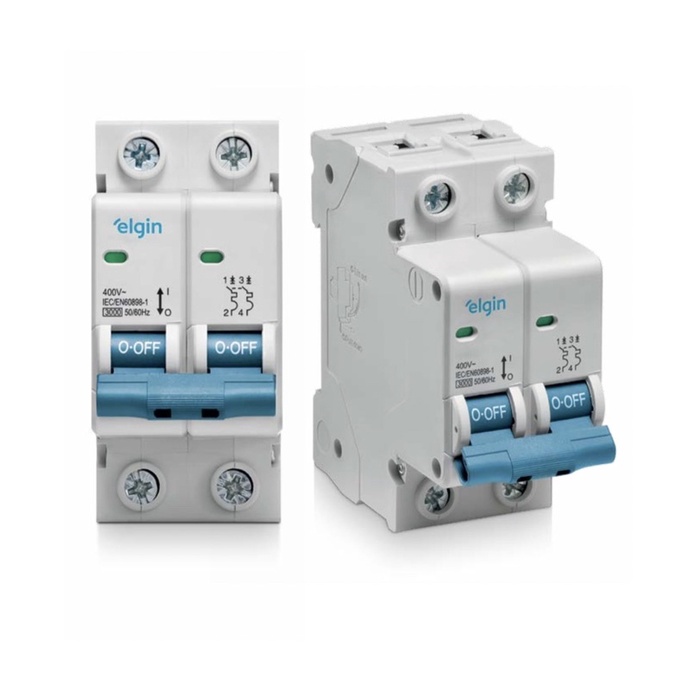 Disjuntor Bipolar Duplo ELGIN 10a, 16a, 20a, 25a, 32a, 40a, 50a, 63a - Homologado INMETRO ...