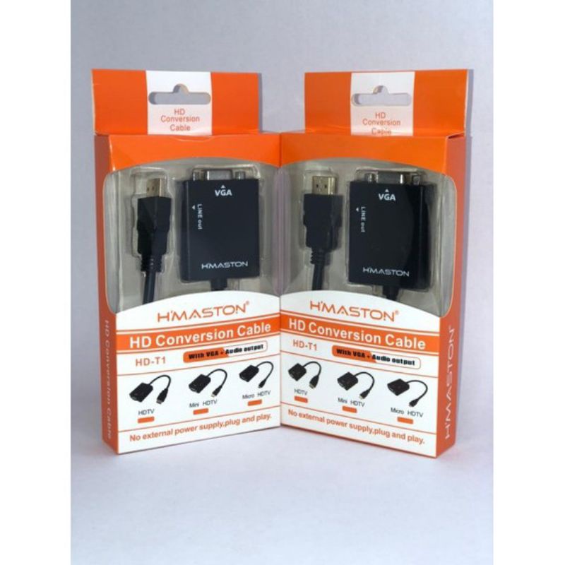 Cabo Conversor de VGA para HDMI Hmaston HD-T1 | Shopee Brasil