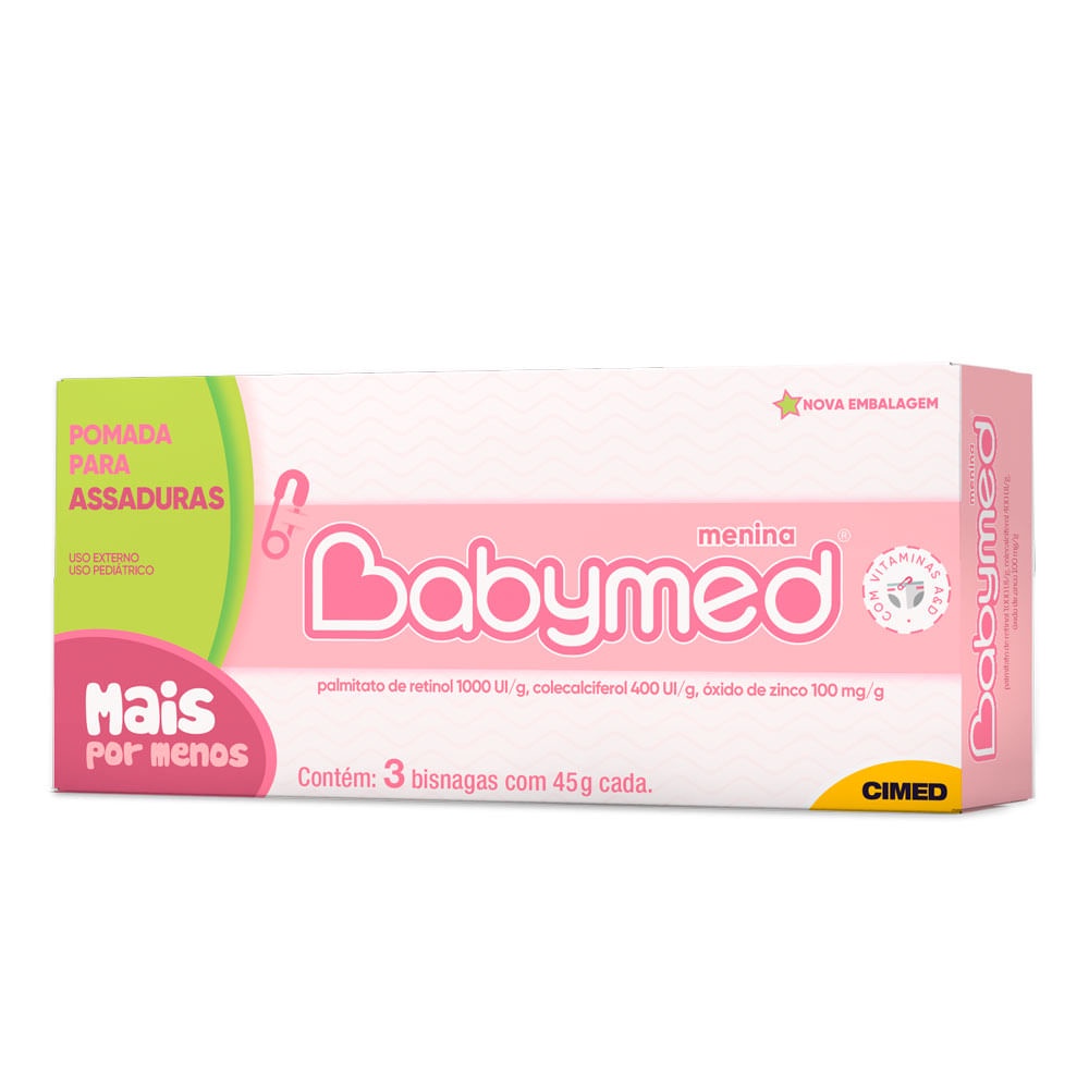 Kit Babymed Pomada Contra Assaduras Rosa 3X45g Cada = Hipoglos | Shopee ...