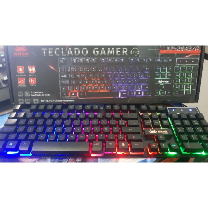 Teclado Led Rgb Knup | Shopee Brasil