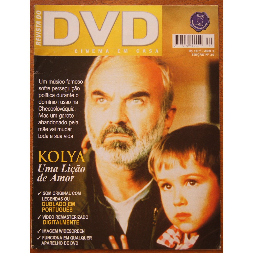 Revista Do DVD Cinema Em Casa Nº 30 Kolya Uma Lição De Amor | Shopee Brasil