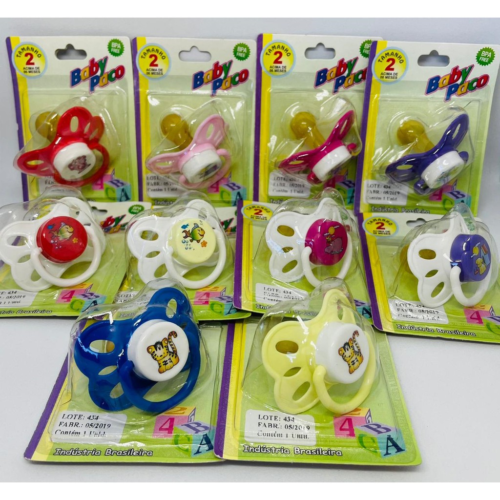 Chupeta Bico latex Redondo C/ 10 unidades (baby Paco) | Shopee Brasil