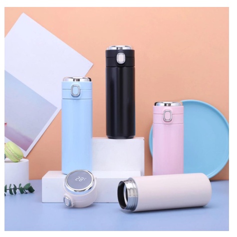 Garrafa térmica de água Inox/Temperatura De Led/estampa lisa/unisses de 420ML | Shopee Brasil