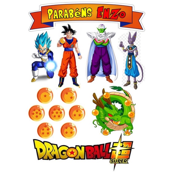 Topo de Bolo Dragon Super/ Anime / Esferas do dragão | Shopee Brasil