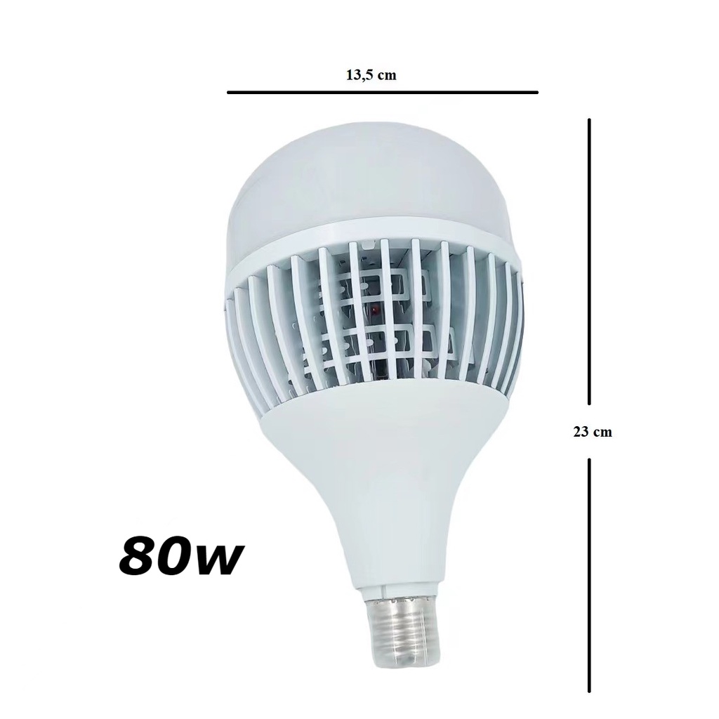Lâmpada de Led Bulbo 80w 100w 150w 200w Branco Frio (6000K) Bivolt Soquete E27 e E40 | Shopee Brasil