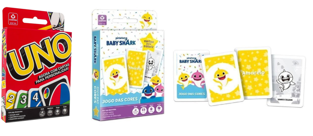 Jogo de Cartas UNO + Jogo Baby Shark Jogo Das Cores | Shopee Brasil