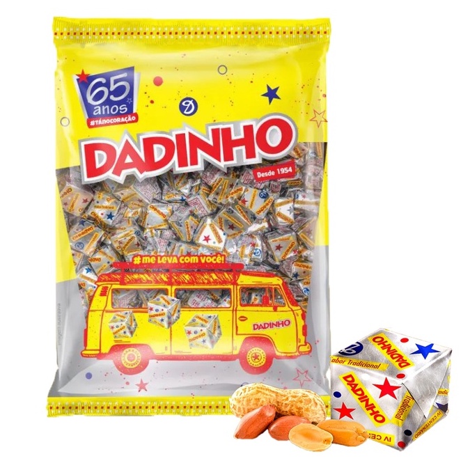 Bala Dadinho Amendoim Tradicional Pacote 600G - Dizioli | Shopee Brasil