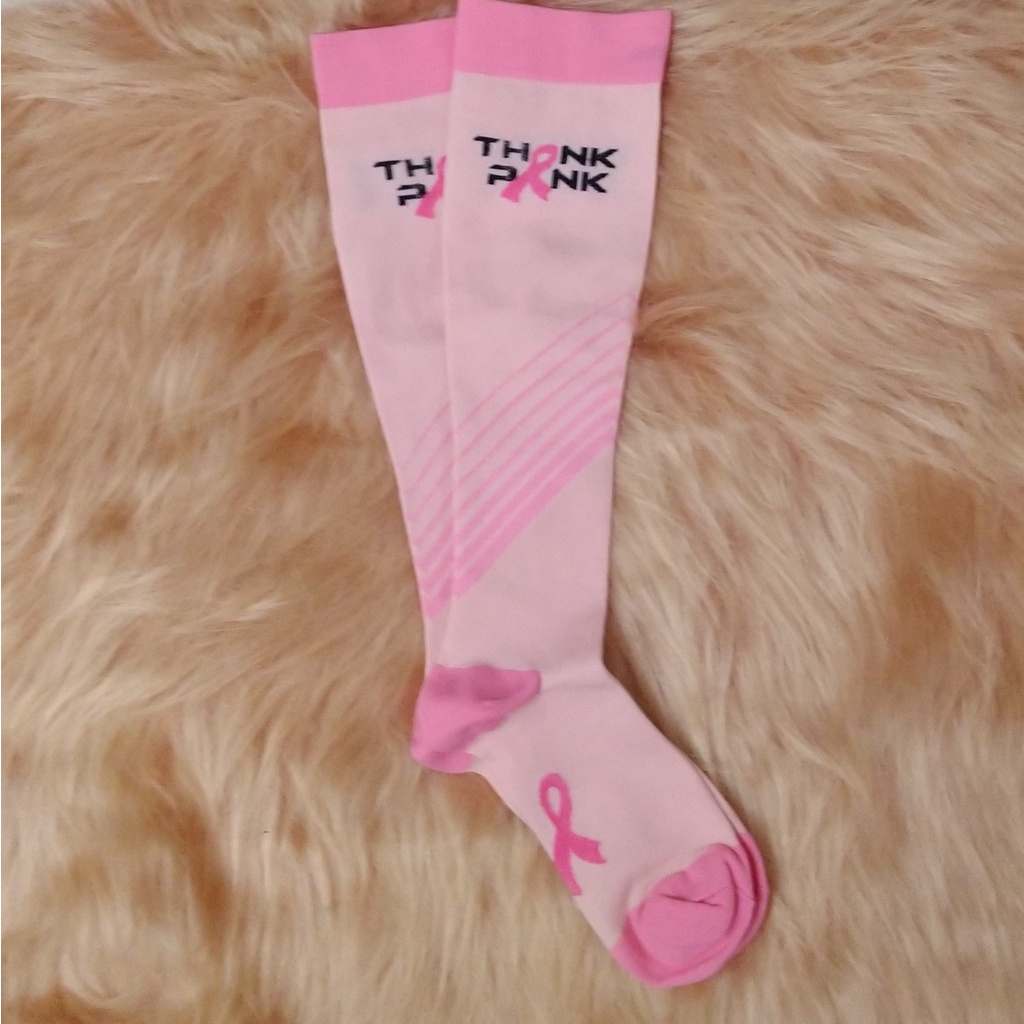 Meia de Compressão Feminina Colorida Cano Longo 3/4 Esportiva Média ...