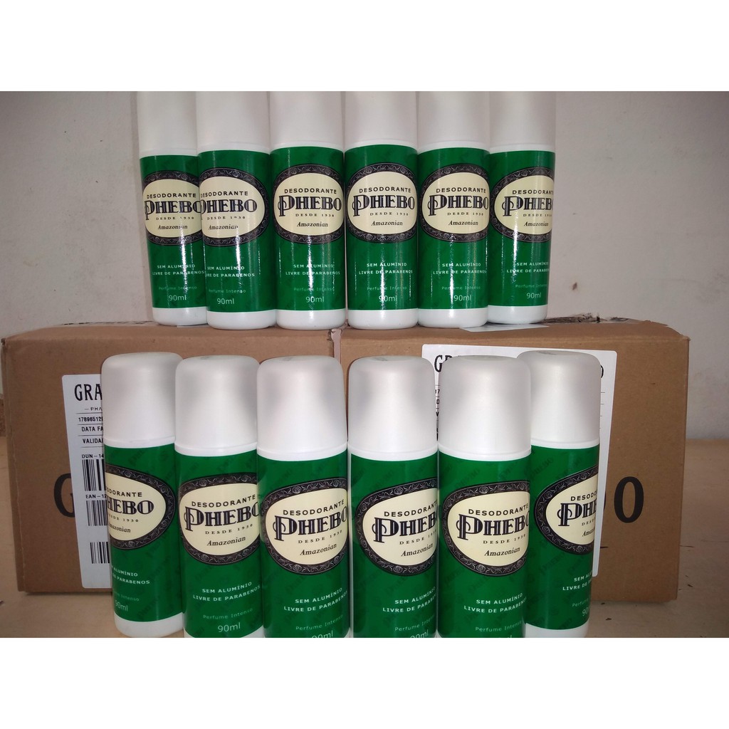 Desodorante Spray Phebo Amazoniana kit 12x90ml | Shopee Brasil