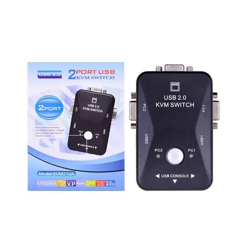 Switch De Monitor Kvm 2 Portas Sem Os Cabos Kvm21ua 2502 | Shopee Brasil