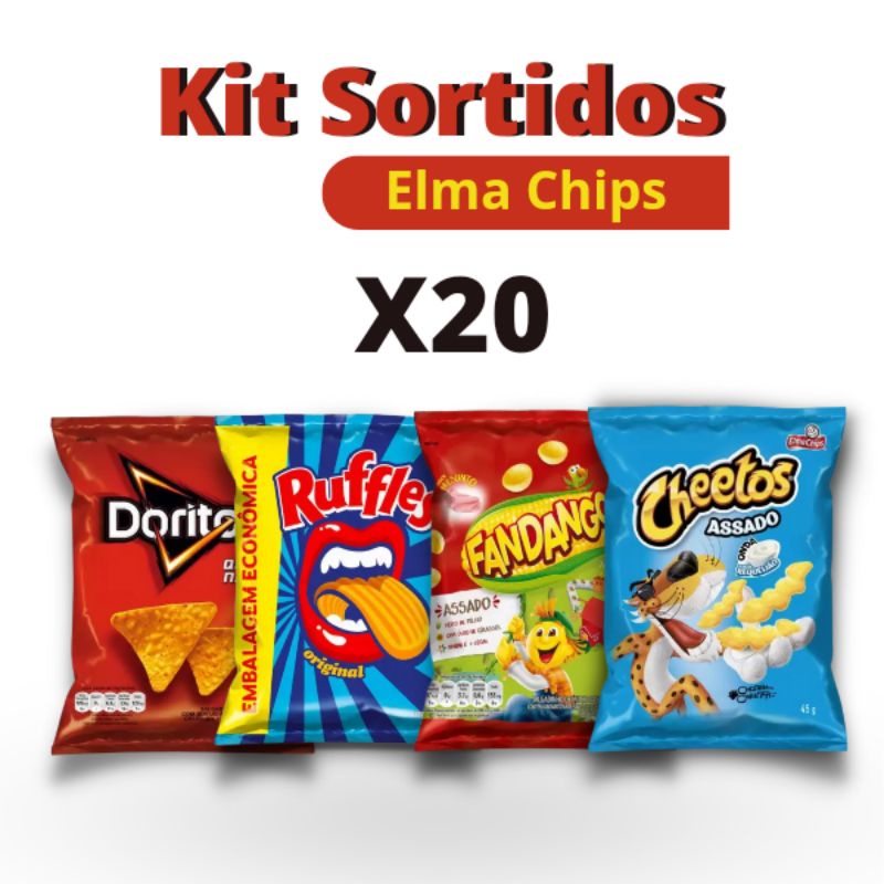 KIT C/ 20 Salgadinhos sortidos ELMA CHIPS - MINI - | Shopee Brasil