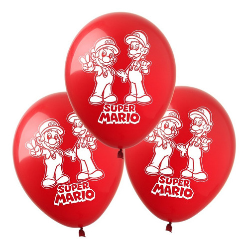 20 Bexigas Baloes Super Mario Luiggi de latex tamanho 9 balão vermelho ...