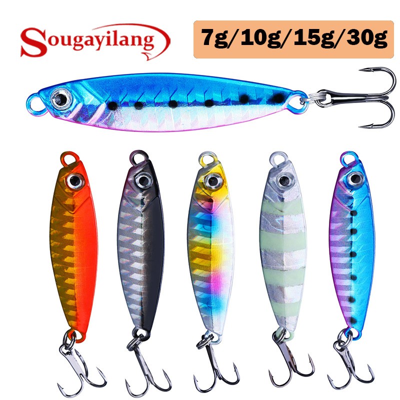 Sougayilang Micro Metal Chumbo Jigging Lure Artificial Laser Jig Sinking Iscas (1 Pc) Pancing ...