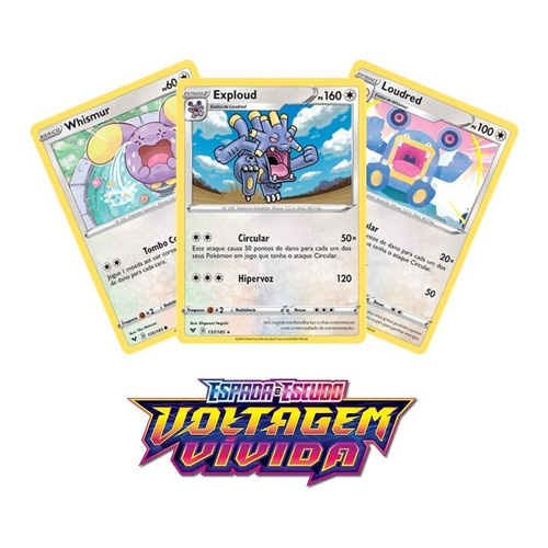 Kit Cartas Pokémon Exploud Loudred Whismur Evolução | Shopee Brasil