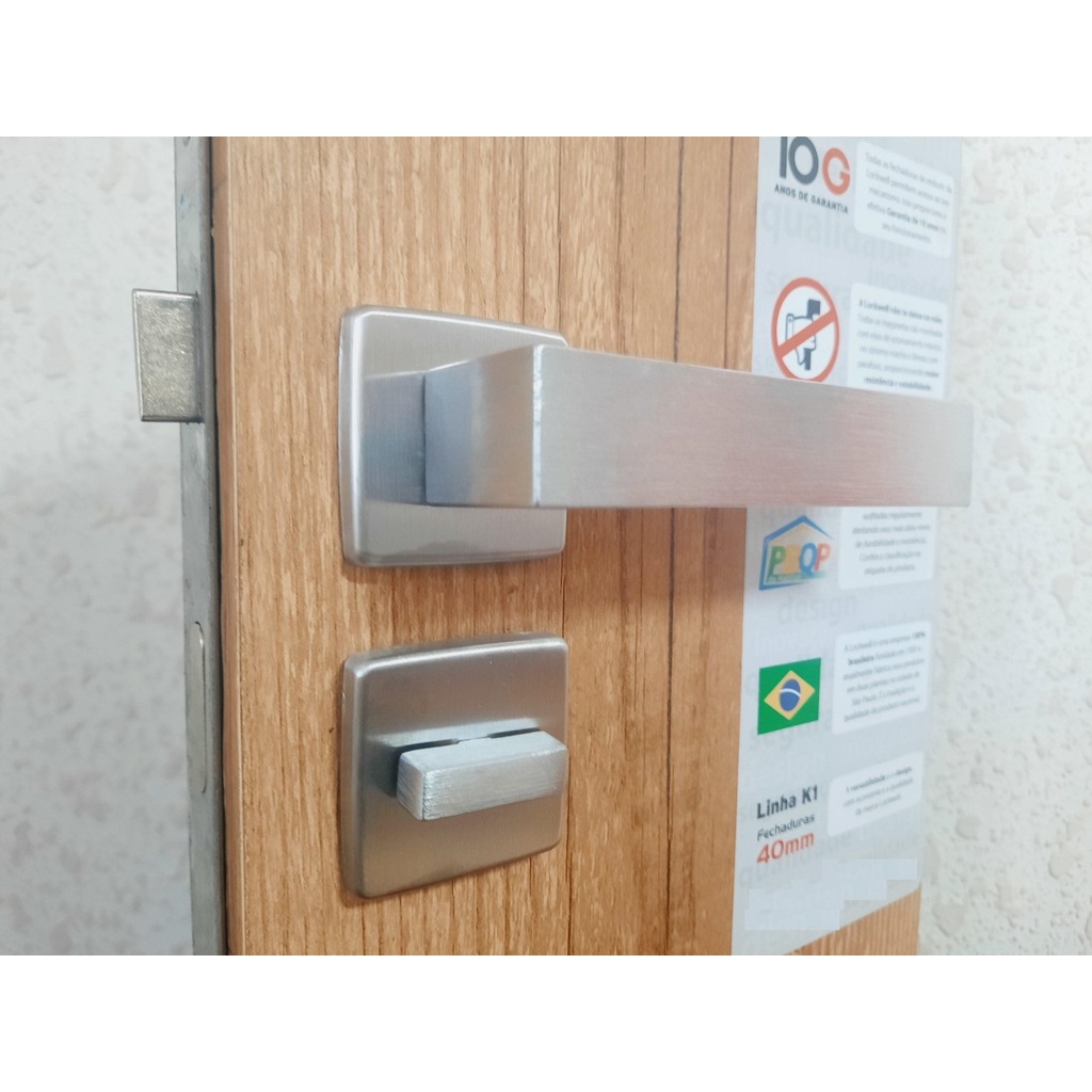 Fechadura Lockwell Set 40mm Banheiro Escovada | Shopee Brasil