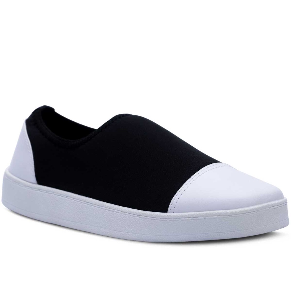 Tenis Iate Slip On Feminino Sapatenis Confort Yatch Calce Facil Preto ...