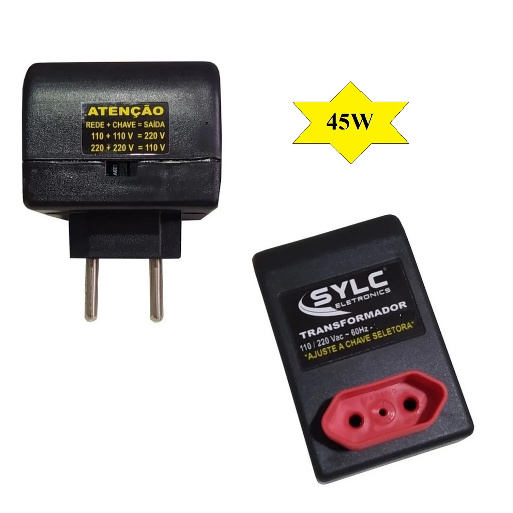 Transformador Adaptador Conversor De 110 Pra 220 E 220 Pra 110 De ...