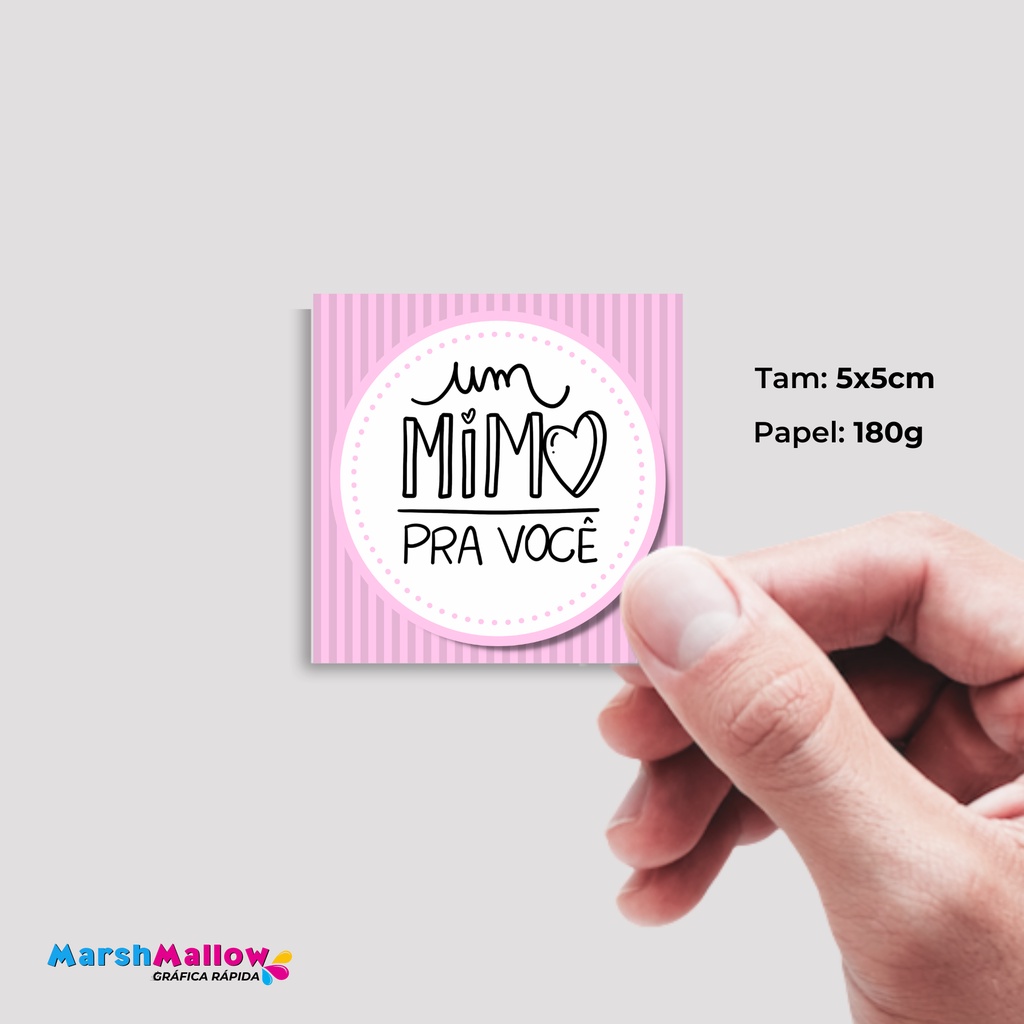 50 ou 100 Cartão Um mimo para você 5x5 Quadrado para Unbox de empresa, loja, ecommerce | Shopee ...