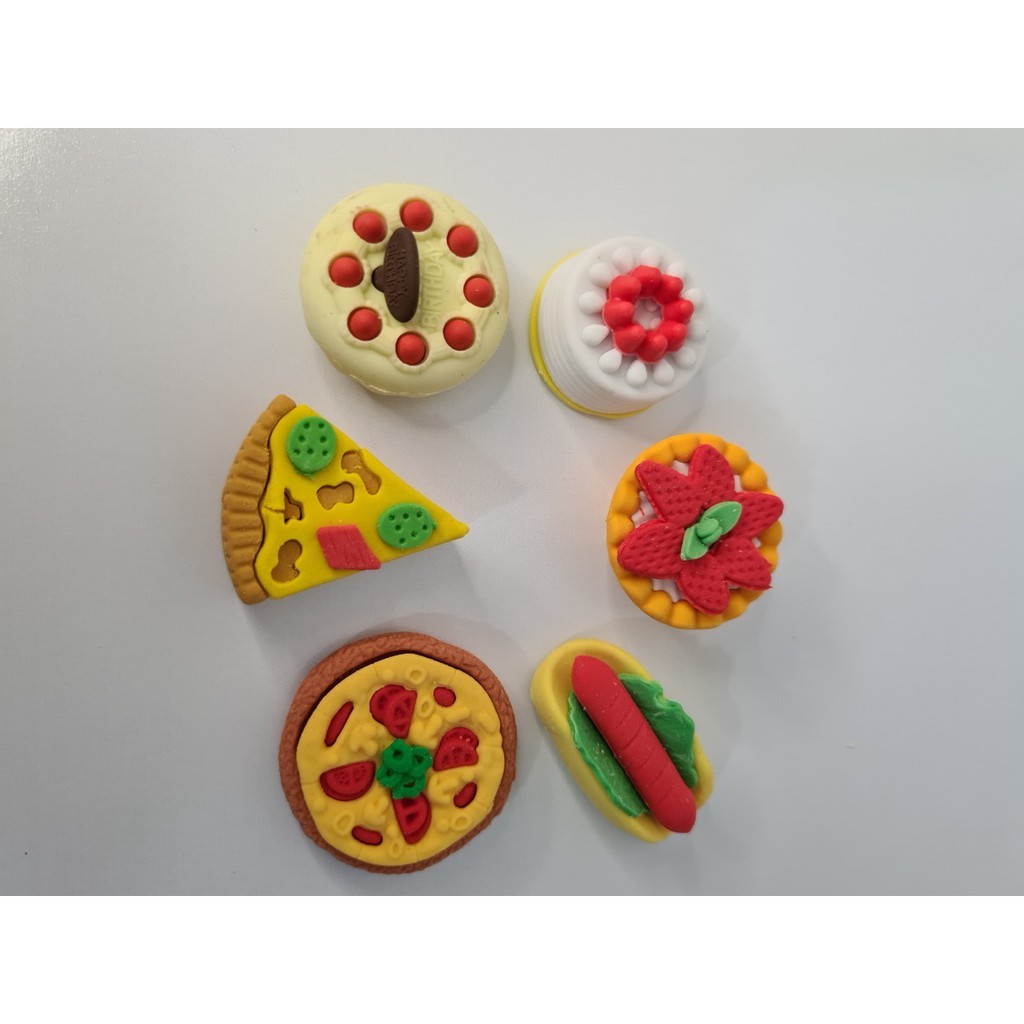 Pacote Com 6 Borrachas Divertidas Comidas Lanches Kawaii | Shopee Brasil