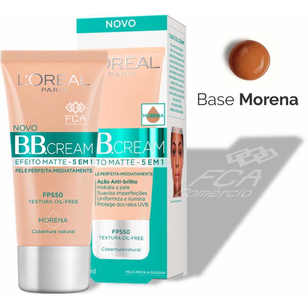 BB Cream Efeito Matte Base Morena 5 Em 1 30ml - FPS 50 - Loréal Paris ...
