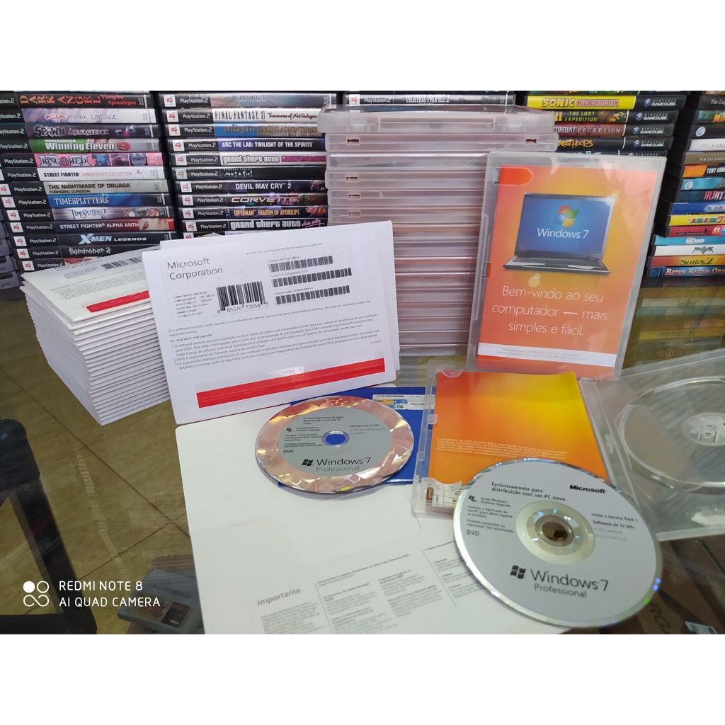 Vendo Estoque Informatica Pacote 20 Licença Windows 7 ProfissionalDvd ...