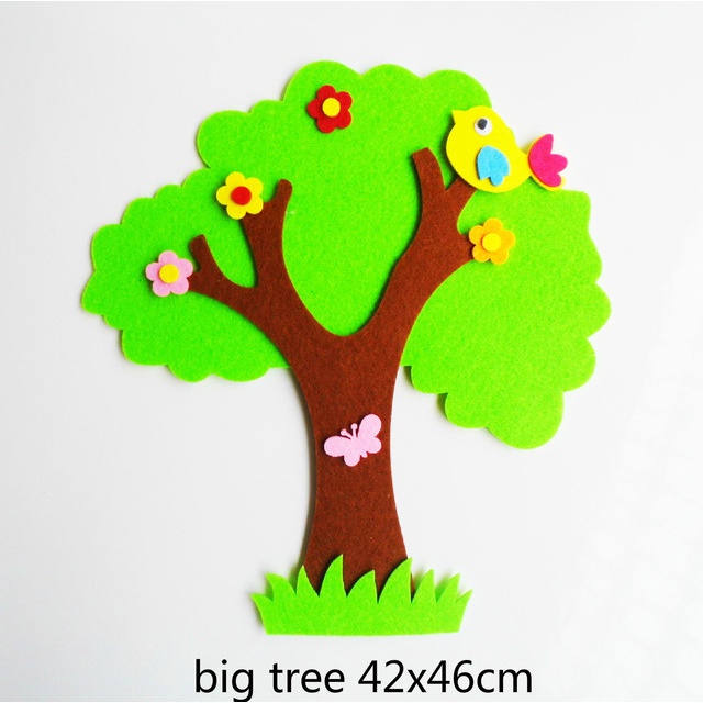 Felt Trees Craft pokok wall Decoration Kindergarten layout Kartun ...