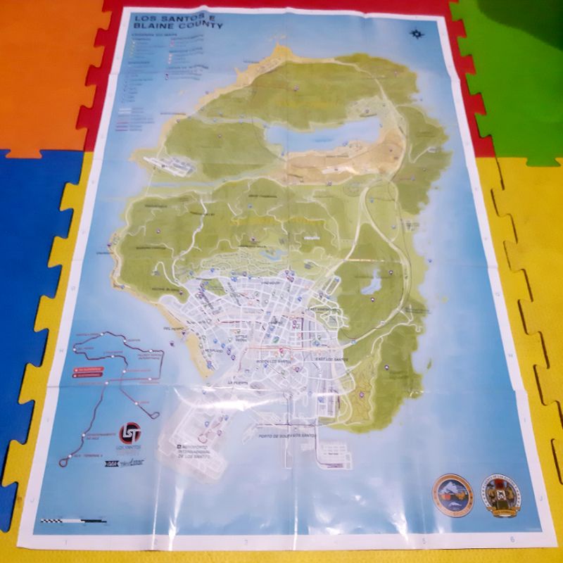 Mapa de GTA V Original + Manual Original que acompanhavam o jogo de Playstation 4- Grand Theft ...
