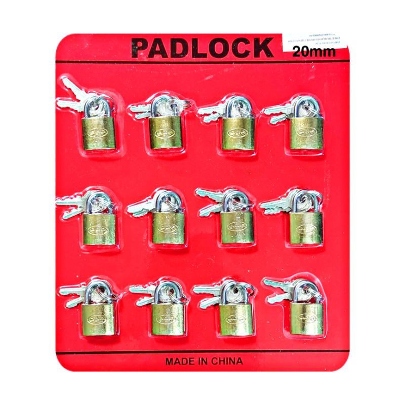 Cartela de Cadeado Com 12 unidades " Padlock " 20mm ' PROMOÇÃO ...