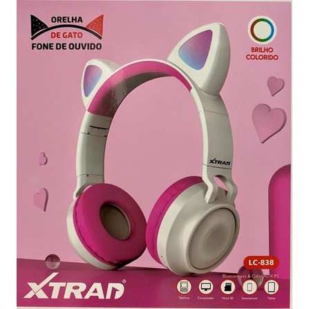 Fone De Ouvido Xtrad Headphone Orelha Gato Bluetooth Sem Fio | Shopee ...
