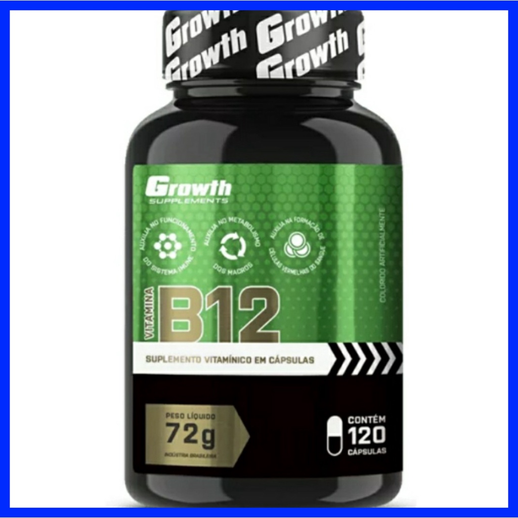 Vitamina B12 com 120 capsulas - Growth Supplements | Shopee Brasil