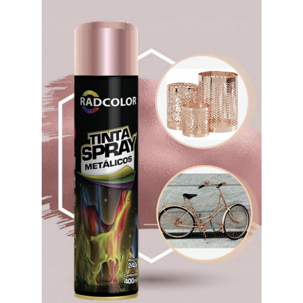 Tinta Spray Rose Gold Radcolor Efeito Metalizado Ouro Rosa automotivo ...