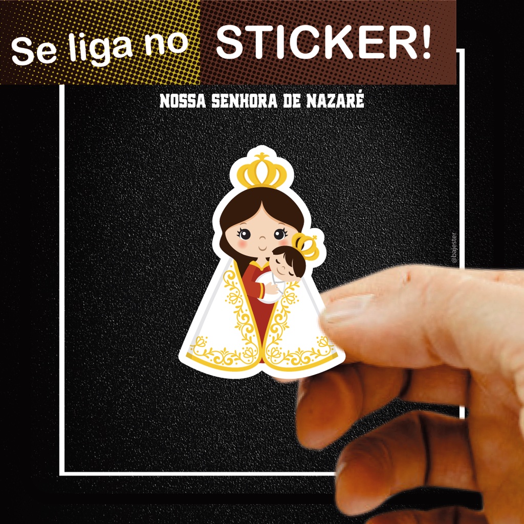 Adesivo Sticker Nossa Senhora de Nazaré Santinhos Santo | Shopee Brasil