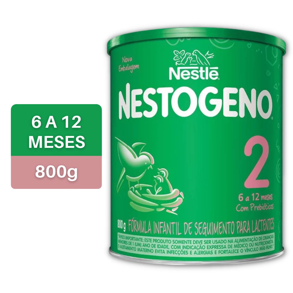 NESTOGENO 2 FÓRMULA INFANTIL 6 A 12 MESES 800G LEITE EM PÓ | Shopee Brasil