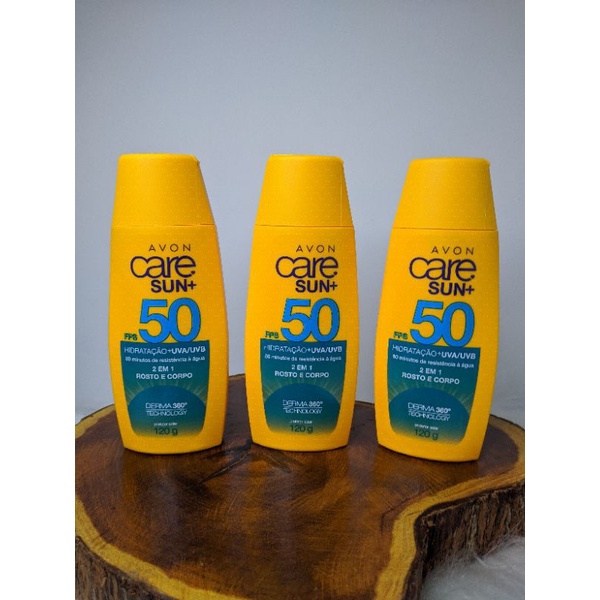 Protetor solar Avon 2 em 1 Rosto e corpo 50 FPS 120g | Shopee Brasil